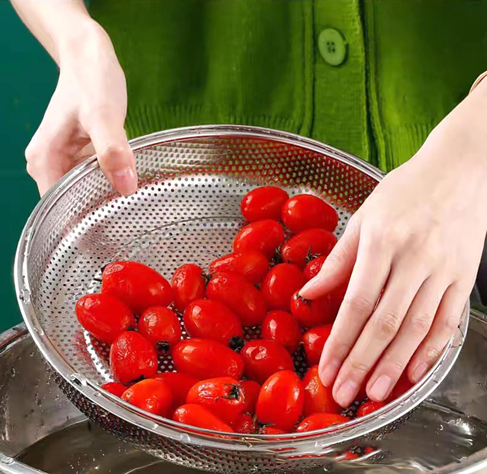 Steamer Basket, 9 Inch x 1.8 Inch Food Grade Stainless Steel Steaming Net with a Support Frame for Food Steaming (1 Pcs)