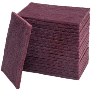 scuff pad, maroon scrub pad 6" x 9", 7447 general purpose hand pad, scuff pads for paint prep, scuffing, scouring, sanding, adhesion scratch - abrasive finishing pad (20pcs)