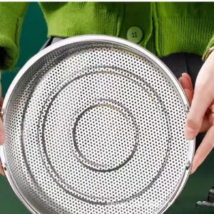 Steamer Basket, 9 Inch x 1.8 Inch Food Grade Stainless Steel Steaming Net with a Support Frame for Food Steaming (1 Pcs)