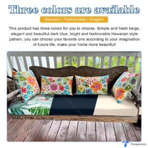 Patio Bench/Swing Cushion Cover，Water-Resistant Outdoor Bench/Settee Cushion Slip Cover， Protection Outdoor Furniture Cushion Slipcover with Zipper（Replacement Cover Only） (48 * 18, Hawaii)