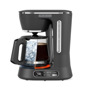 black+decker split brew 12-cup digital coffee maker, cm0122, iced or hot coffee, programmable, quick touch, 4-hour keep warm