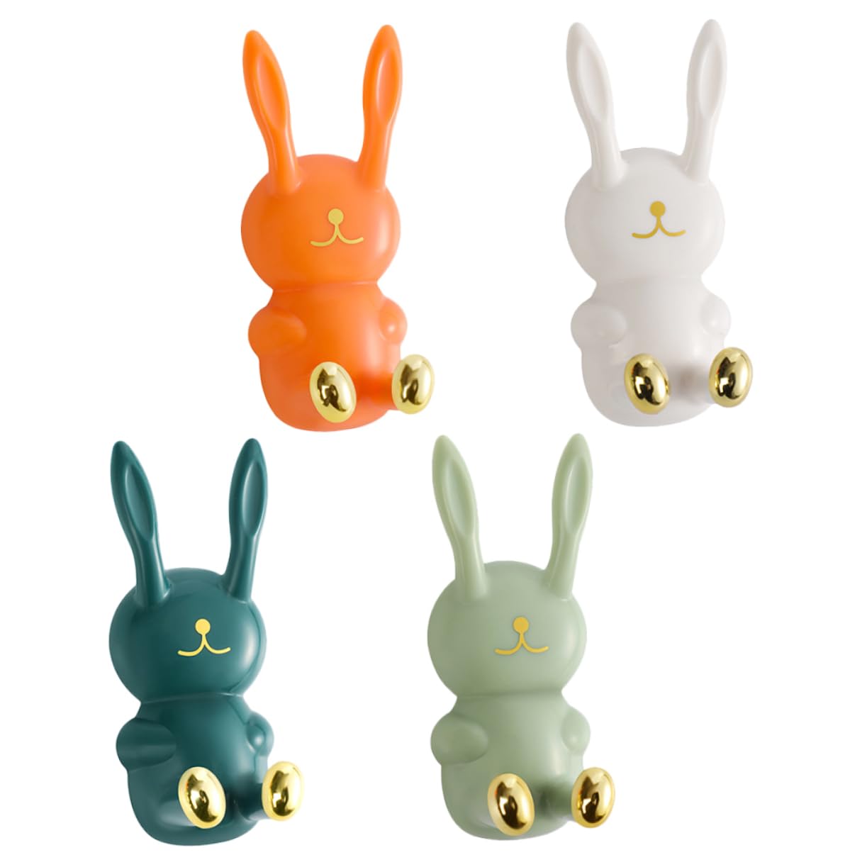 4pcs Adorable Rabbit Nail Hook Decorative Hooks Wall Mounted Hooks Kids Clothes Hanger Wall Mount Coat Rack Self Adhesive Hooks Animal Wall Hooks Cartoon Key Holder for Wall