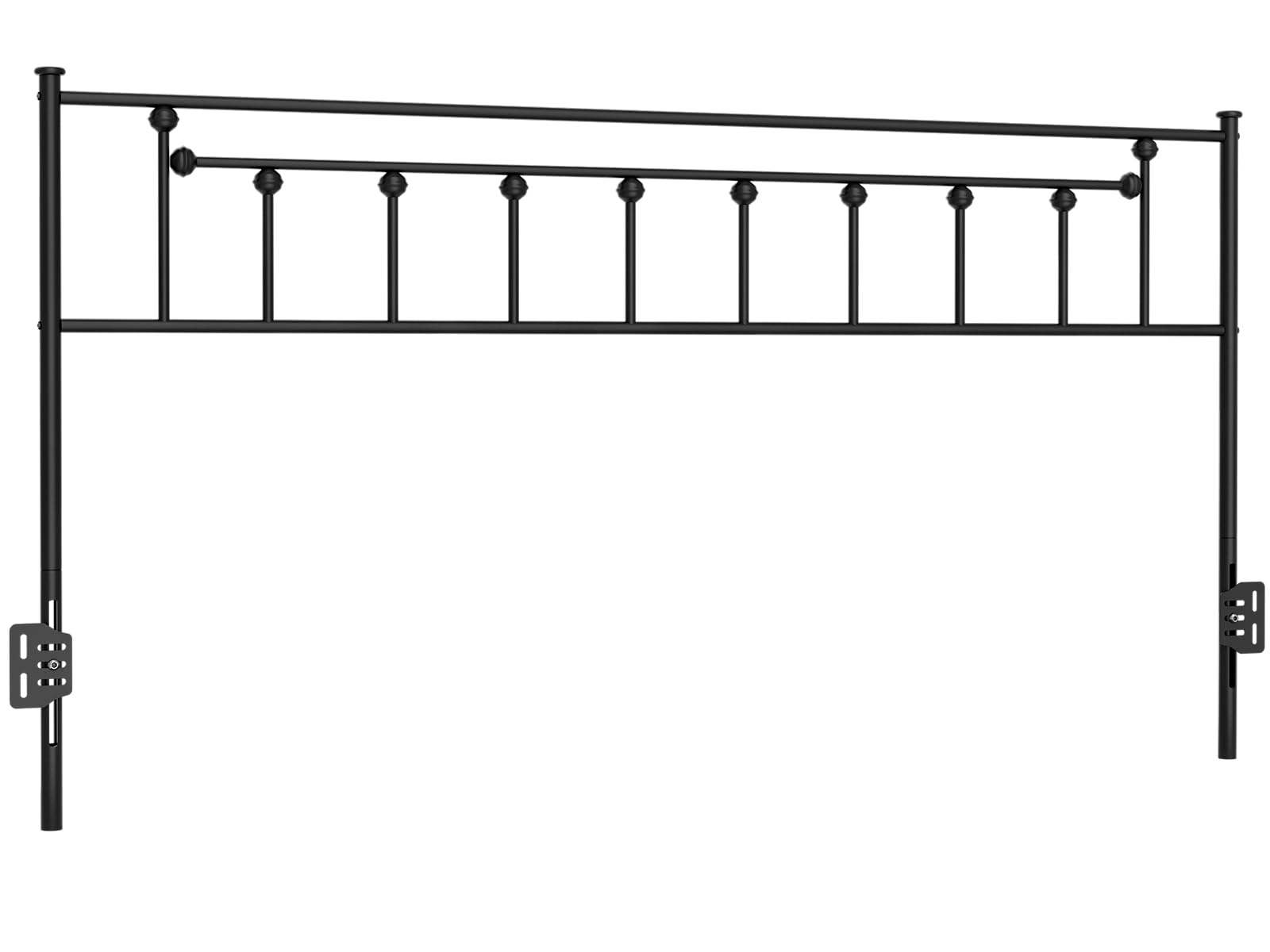 IKIFLY Metal King Size Headboard, Sturdy Steel Headboard Only for King Size Bed, Rustic Farmhouse Style, Easy Assembly, Attach Frame, Black/King