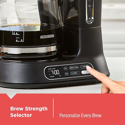 BLACK+DECKER Split Brew 12-Cup Digital Coffee Maker, CM0122, Iced or Hot Coffee, Programmable, Quick Touch, 4-Hour Keep Warm