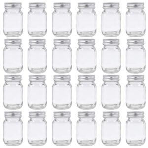 gpk4all 2oz mason jar with silver lid for honey jam spice pack of 24 sets