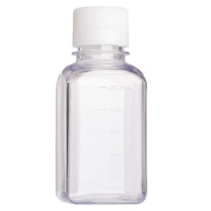 celltreat 230763 250ml media bottle, square, petg, bulk, sterile