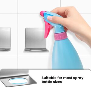 Daily Treasures 304 Stainless Steel Spray Bottle Holder, 6 Pieces Adhesive Spray Bottle Rack Wall Mounted Spray Bottle Hanger, Spray Bottle Organizer, Wall Mount Bottle Holder, Spray Can Holder Rack