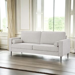 YSJZYBF 78" Sofa 3-Seater Sofa Couch Modern Sofa Couch for Living Room Apartment Lounge, White Chenille