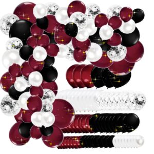 graduation decorations maroon black 2024/burgundy black graduation party decorations 2024 burgundy black balloons 114pcs burgundy white black balloon maroon birthday wedding