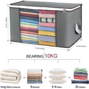 ZB.soar Enlarged Clothing Storage Bags,2Pcs 90L Thickened Storage Bags for Bedroom with Reinforced Handle Thick Fabric for Comforters, Blankets, Bedding, Foldable with Sturdy Zipper