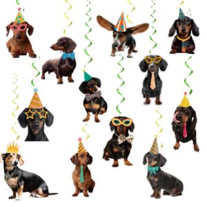 24 pcs dachshund hanging decorations dachshund hanging swirls ceiling swirls dachshund birthday party supplies for dachshund party decorations funny dog decorations