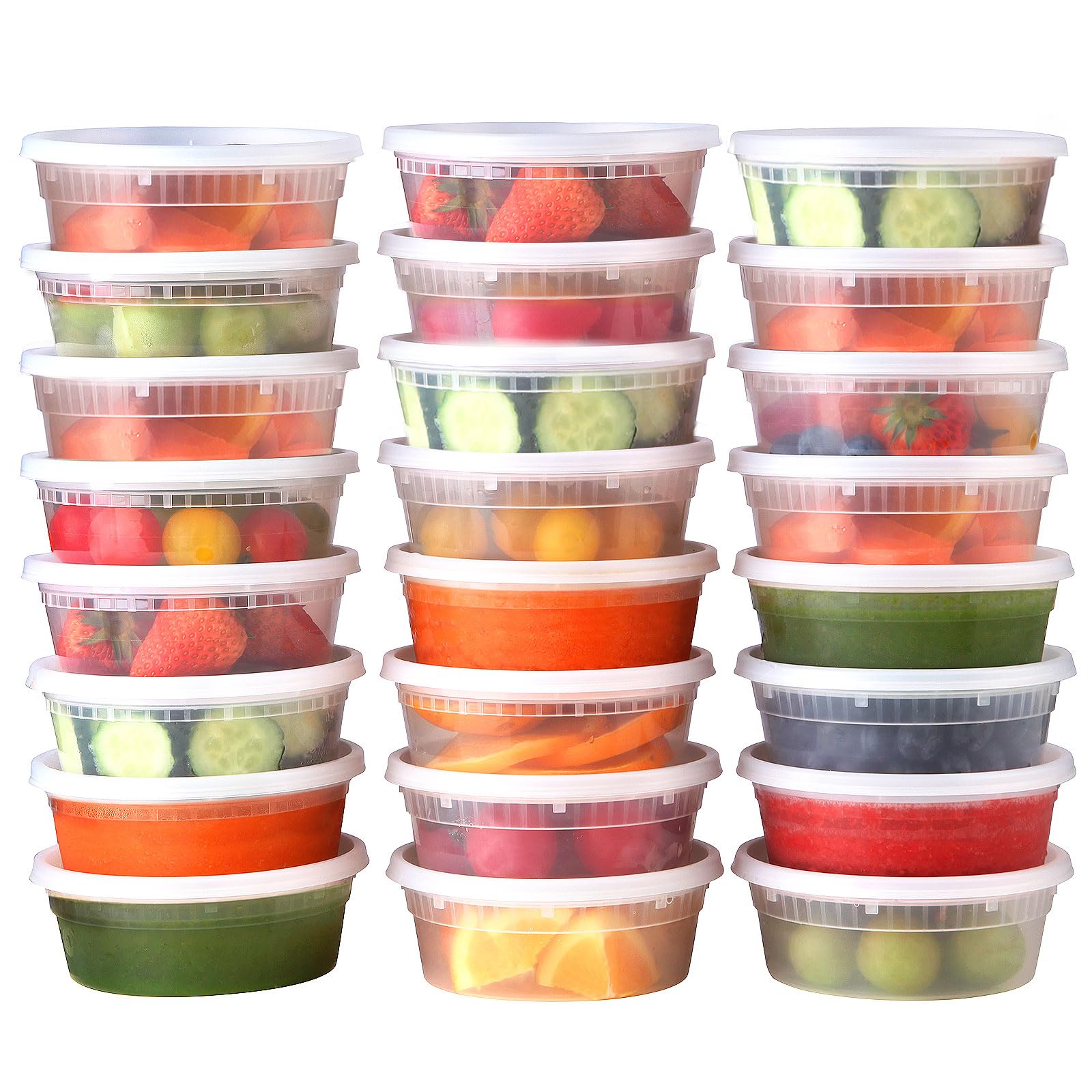 vivigu Deli Containers with Lids 8 oz [24 Set] - Food Storage Containers with Lids for meal prep, Soup Containers with Lids Freezer Safe, BPA Free | Portion Control | Leakproof…