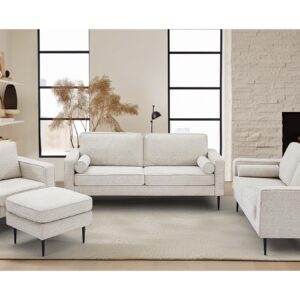 YSJZYBF 78" Sofa 3-Seater Sofa Couch Modern Sofa Couch for Living Room Apartment Lounge, White Chenille