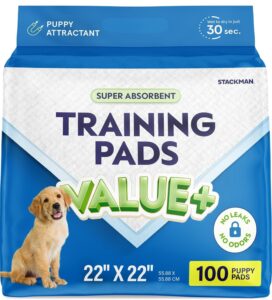 puppy pads pet pee pads for dogs & puppy training [100-count] potty pads for dogs 22" x 22" leak-proof dog pee pads - quick-dry surface - heavy duty absorbent disposable dog wee pad bulk pack