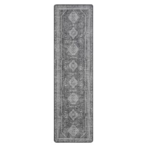 GENIMO Runner Rugs 2x5 Non Slip Hallway Runner Rug, Machine Washable Low Pile Lightweight Mat for Living Room, Entryway, Bedroom, Kitchen and Passage, Gray