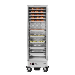 koolmore 33 in. commercial non-insulated heated holding cabinet with wire racks and glass door in silver, ul and nsf listed (km-ch36-wngl)