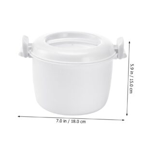 VINTORKY Rice Cooker Small Non-stick Pot Rice Maker Cooker Microwave Rice Maker Microwave Bowl with Lid Microwave Steamer Bowl Rice Making Pan Pasta Cooker Travel Plastic Japan Portable