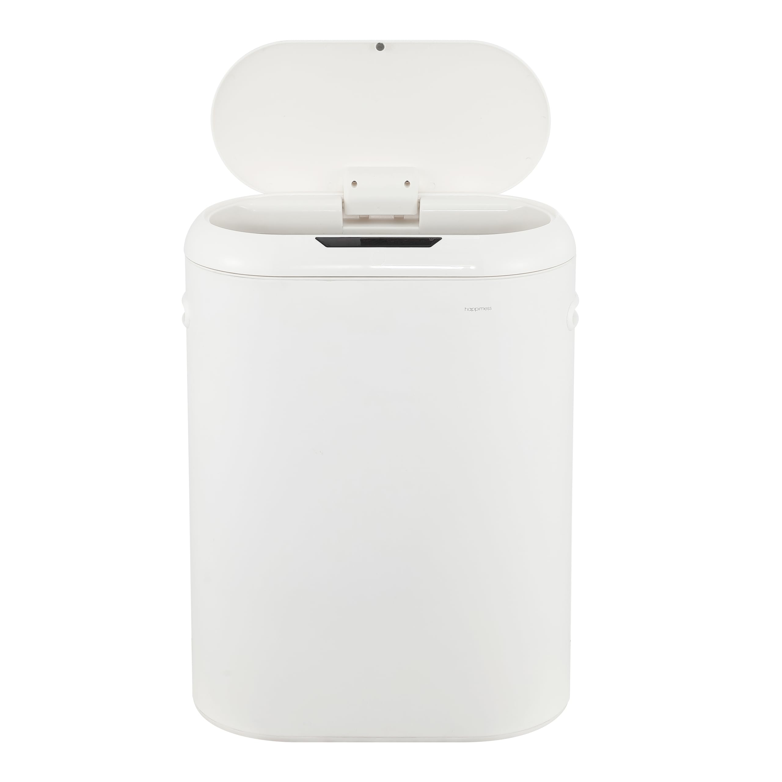 happimess HPM1016C Robo Kitchen 13.2-Gallon Slim Oval Motion Sensor Touchless Trash Can with Touch Mode, Fingerprint Resistant, Modern, Minimalistic for Home, Kitchen, Office, Bathroom, Cotton White