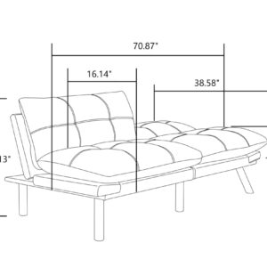 70.87" Velvet Futon Sofa Bed, Modern Convertible Sleeper Sofa Couch with Adjustable Backrest and Armrests, Tufted Loveseat Sofa with Metal Legs for Living Room, Bedroom, Apartment, Navy Blue