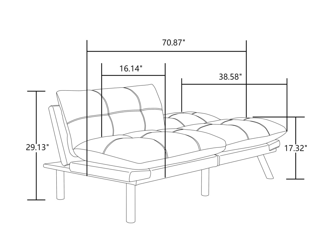 70.87" Velvet Futon Sofa Bed, Modern Convertible Sleeper Sofa Couch with Adjustable Backrest and Armrests, Tufted Loveseat Sofa with Metal Legs for Living Room, Bedroom, Apartment, Navy Blue