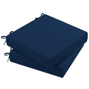 aaaaacessories outdoor seat cushions for patio furniture, waterproof replacement patio chair cushions, set of 2, 21 x 21 x 4 inch, navy blue