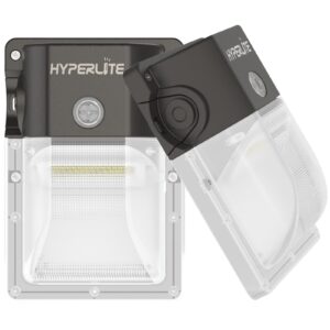 hyperlite led wall pack 30w: 2pack 3600lm 5000k wall pack led exterior light, led wall pack light with dusk to dawn photocell for house, garage, door, yard, porch, home, patio, deck