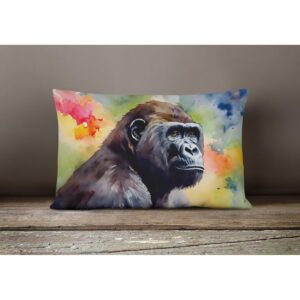 Caroline's Treasures DAC2920PW1216 Gorilla Throw Pillow Machine Washable, Indoor Outdoor Decorative Pillow for Couch, Bed or Patio, 12HX16W