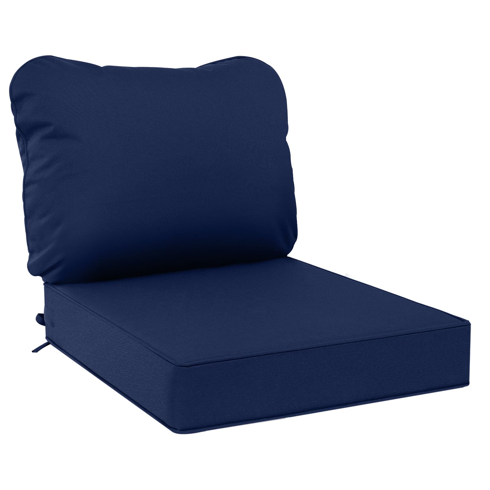 AAAAAcessories Outdoor Deep Seat Cushions for Patio Furniture, Waterproof Replacement Patio Chair Cushions, 21 x 21 x 4 + 23 x 17 Inch, Navy Blue