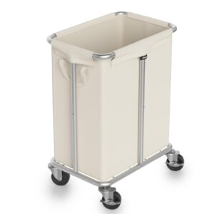 hodonas laundry basket with wheels, rolling laundry hamper 170l large dirty clothes hamper cart with metal frame and removable bag, hampers for bedroom, bathroom, and laundry room organization, beige