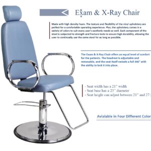 AmeriCan Goods Professional Dental Patient Exam & X-Ray Chair Deluxe Quality 360° Swivel, Adjustable & Removable Headrest Stool (Graystone)