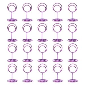 yesbay 20pcs place card holders table card display holder heart round shape table number holders metal stand for wedding events more securely display tables cards name menus anniversary decor purple