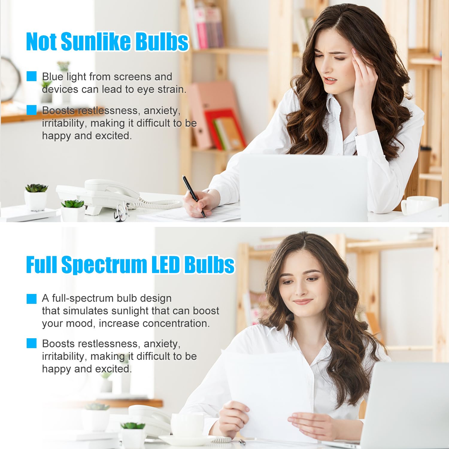 realmoon Full Spectrum Sun Light Bulb - A19 9W, Boosts Energy, Mood & Performance, Near-Perfect Color Rendering, Imitate Sunlight Indoors for a Happy Life, American Pry LED Beads,CRI of 98+