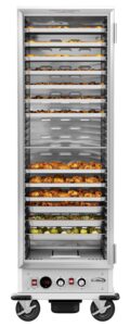 koolmore 33 in. commercial insulated heated holding/proofing cabinet with glass door and 36-pan capacity in silver, ul and nsf listed (km-chp36-sigl)