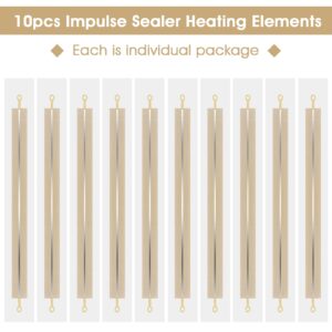 10 Pieces Impulse Sealer Replacement Parts 12 Inch Heat Seal Strips Replacement Element Grip Impulse Sealer Heating Element Service Spare Repair Kit, 300mmx2mm