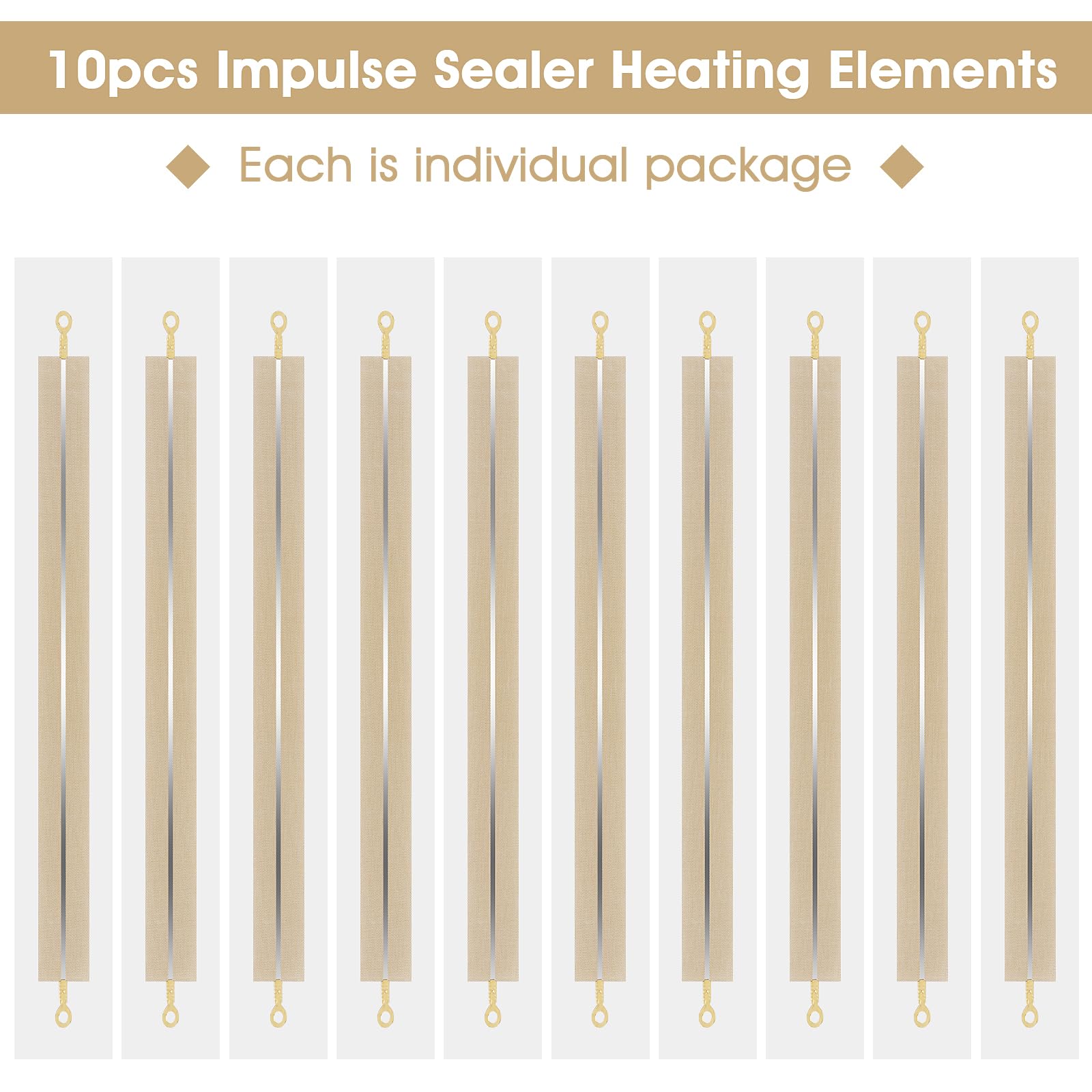 10 Pieces Impulse Sealer Replacement Parts 12 Inch Heat Seal Strips Replacement Element Grip Impulse Sealer Heating Element Service Spare Repair Kit, 300mmx2mm