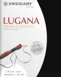 precut zweigart lugana 25 count black 3835/720