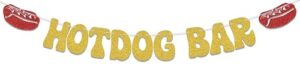 hotdog bar banner,hotdog birthday party decorations,fiesta birthday food party decor,build your own hot dog sign,flaming hot dog sausage home party supplies gold red