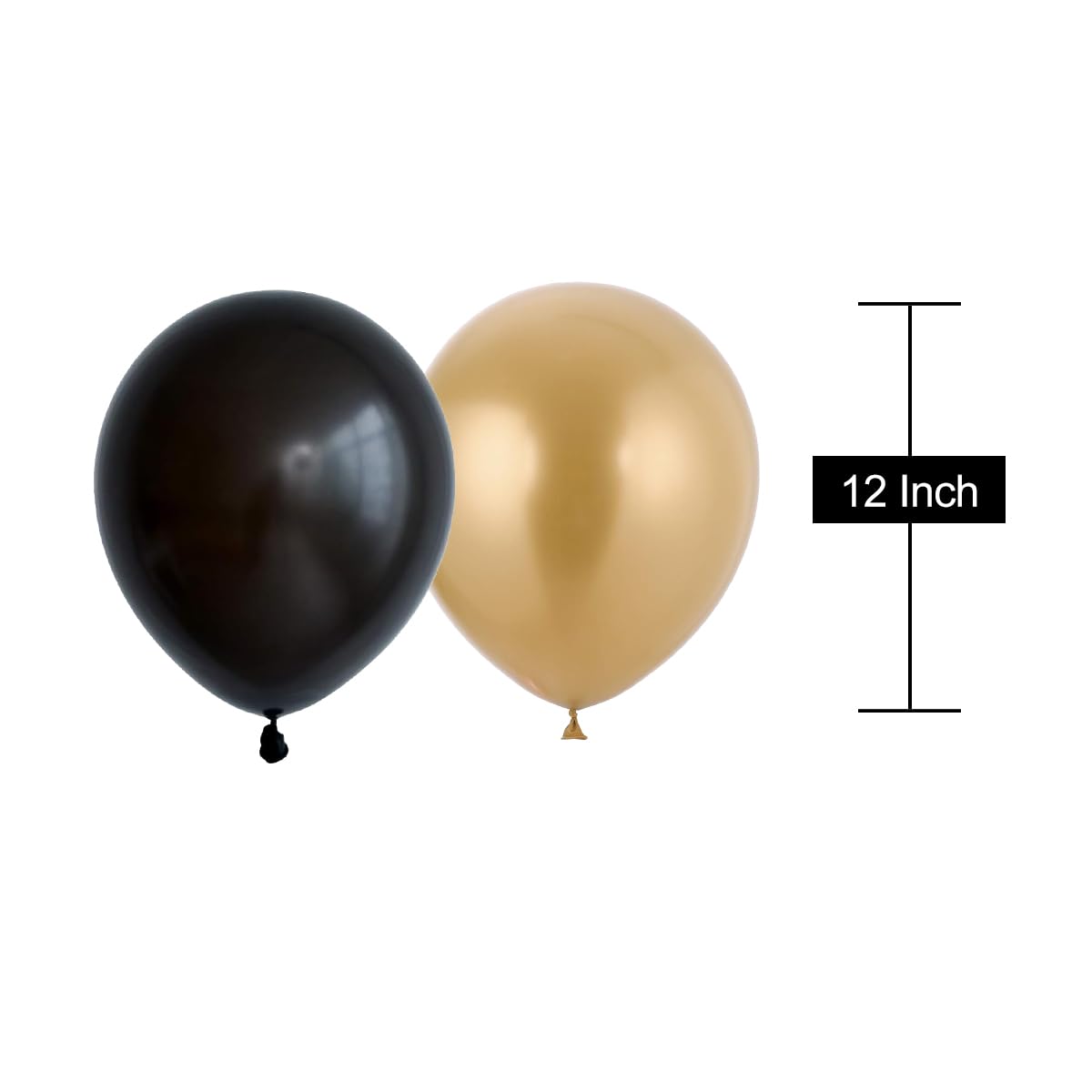 BRT Bearingshui Black and Gold Balloons, Total 50PCs Balloons for Birthday Wedding Baby Shower Graduation Hip Hop Hollywood Disco Black and Gold Party Decorations