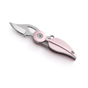 titagail mini folding knife,pocket knife for men and women, blade length 1.15in(pink)