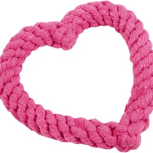 Pink Cute Dog/Cat Chew Toys, Dog Toys for Chewers, Heavy Duty Dental Dog Rope Toy for Dogs, Creative Love Heart Shaped Interactive Rope Dog Toys, Cotton Puppy Teething Chew Tug Toy Dark Pet Supplies