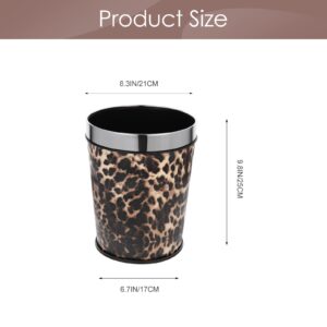 AOKWAWALIY Bathroom Trash Can Garbage Container Bin Kitchen Trash Can Trash Can Bedroom Trash Bin Garbage Can Plastic Container Practical Trash Can Stainless Steel Car Leopard Print Office