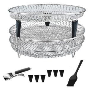 air fryer accessories，upgrade air fryer rack-air fryer three stackable racks for gowise phillips usa cozyna ninjia airfryer,air fryer rack fit all 4.2qt - 5.8qt air fryer,oven,pressure cooker