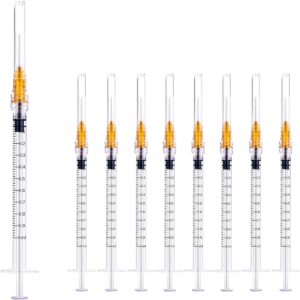 1cc 1ml with 25 gauge 5/8 inch, sterile lab utensils scientific research, industrial dispensing or liquid measuring - pack of 50