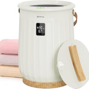 Keenray Towel Warmer Bucket, Hot Towel Warmer with Timer and Temperature Display, Heat Time 15/30/45/60 Min Adjustable, Child Safety Lock, Towel Warmer for Bathroom, Hot Tub, Spa, CL27