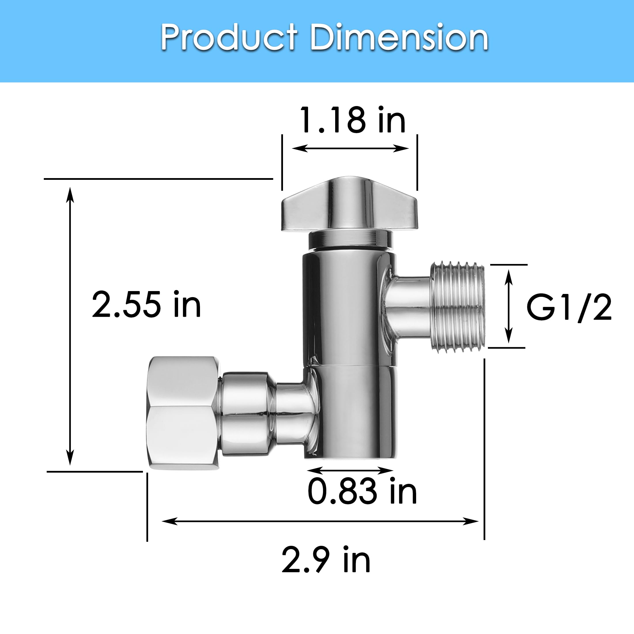 Adjustable Shower Head Extension Adapter Chrome,Senhozi Shower Head Elbow Adapter, Shower Arm Extention for Fixed and Rain Shower Head, SE002CP