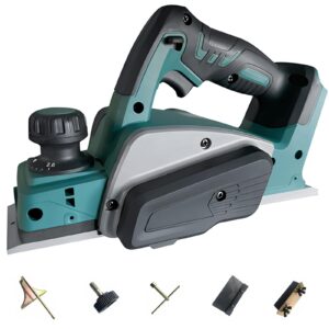 f finec 3-1/4 inch woodworking hand planer compatible with 18v battery, cordless hand planer brushless planer handheld planer for woodworking power wood planer for home diy (no battery)