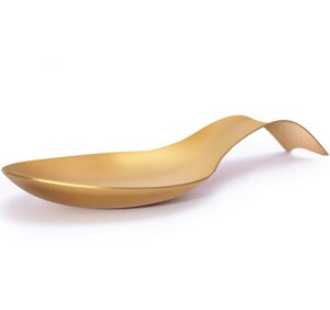 rondure elegant spoon rest holder for stove top - cooking and kitchen utensil holder - retro gold culinary rest