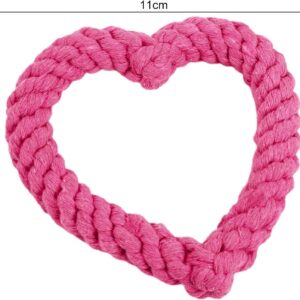 Pink Cute Dog/Cat Chew Toys, Dog Toys for Chewers, Heavy Duty Dental Dog Rope Toy for Dogs, Creative Love Heart Shaped Interactive Rope Dog Toys, Cotton Puppy Teething Chew Tug Toy Dark Pet Supplies