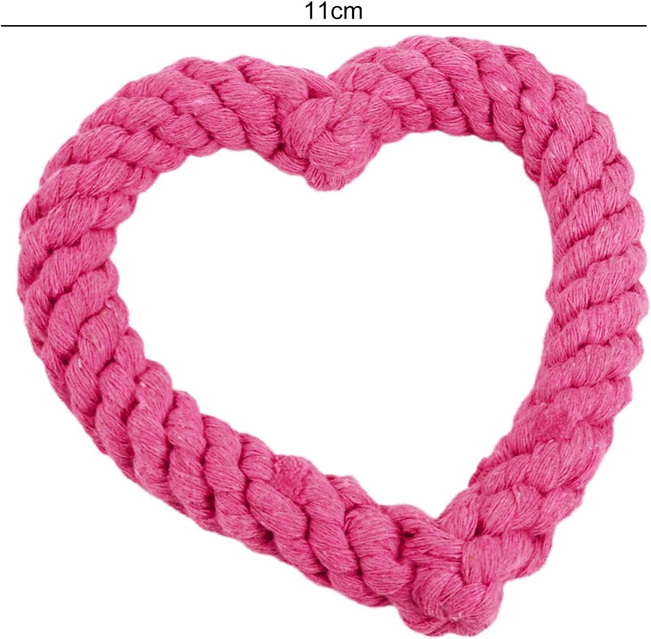 Pink Cute Dog/Cat Chew Toys, Dog Toys for Chewers, Heavy Duty Dental Dog Rope Toy for Dogs, Creative Love Heart Shaped Interactive Rope Dog Toys, Cotton Puppy Teething Chew Tug Toy Dark Pet Supplies