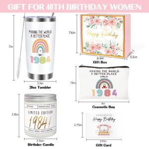 40th Birthday Gifts Women, 40th Birhtday Gifts for Her, Women 40 Gifts, 40th Gift Baskets, Unique Funny 40th Birthday Ideas, 40 Years Old Gifts for Sister Friend Mom Wife Coworker Born in 1984